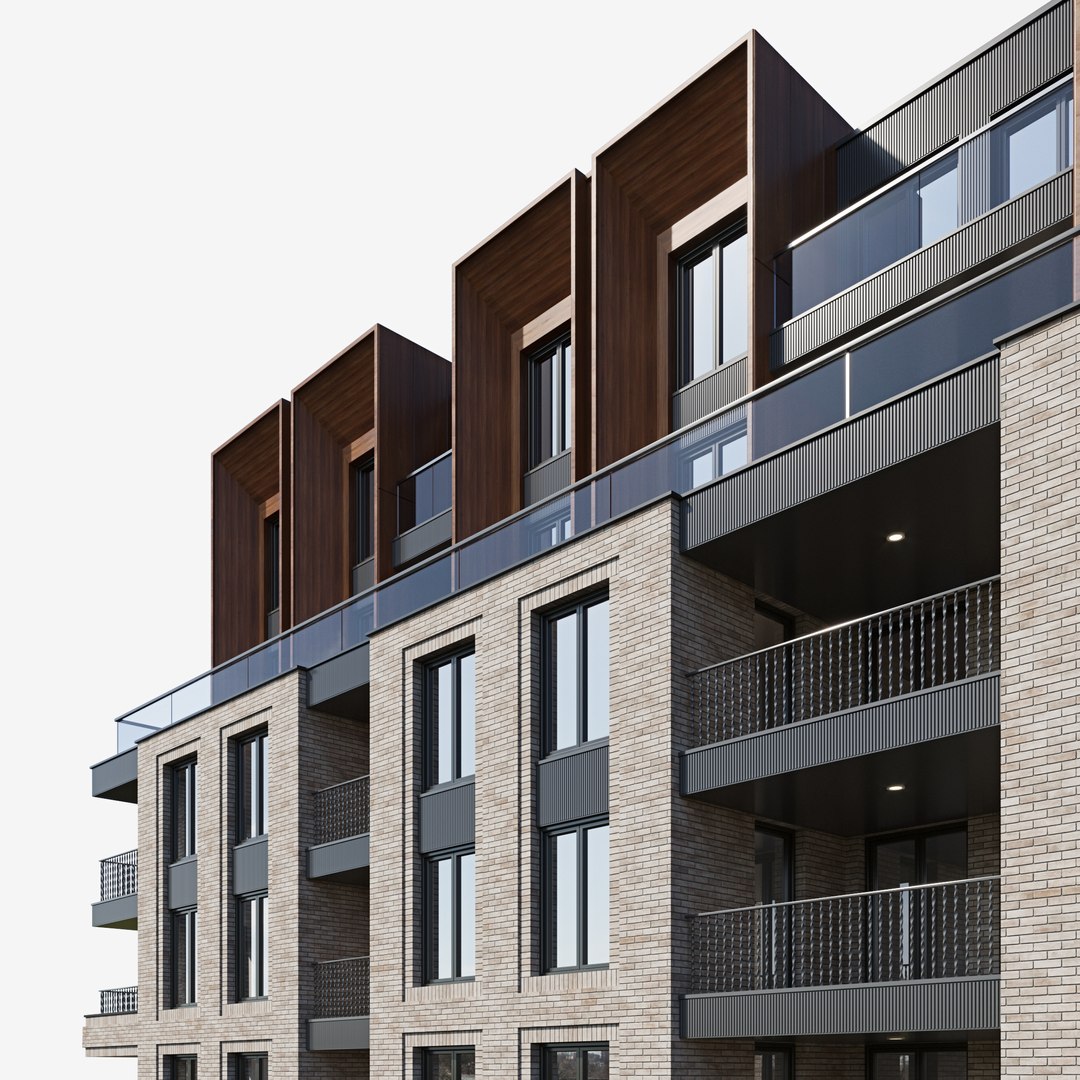 3D Modern Residential Building Model - TurboSquid 1657290