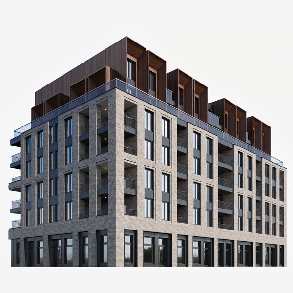 3D Modern residential building 17 - TurboSquid 1824100
