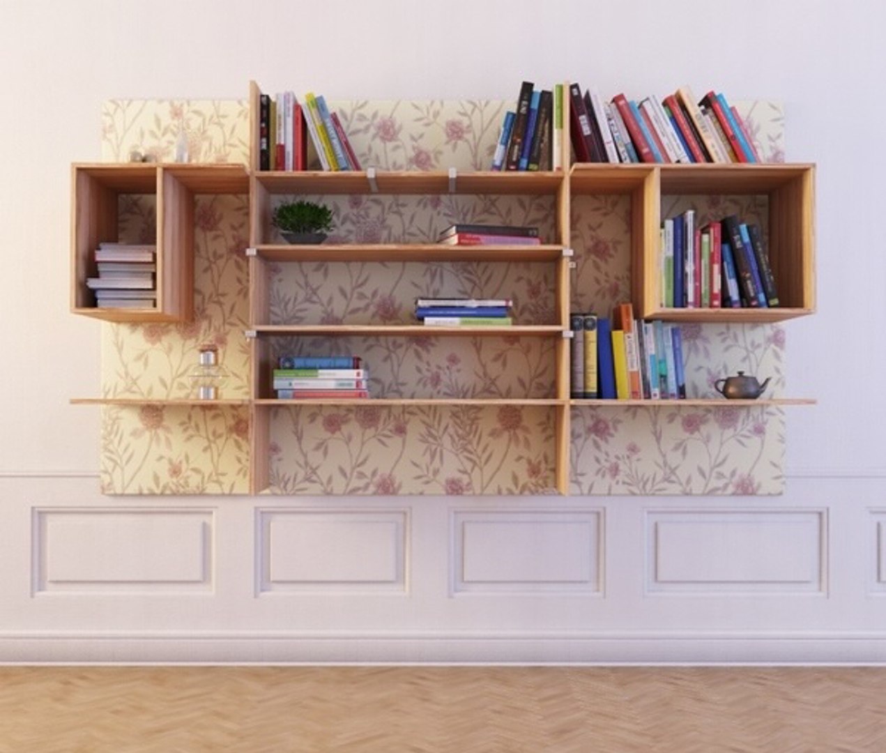 3d Bookshelf 43 Books