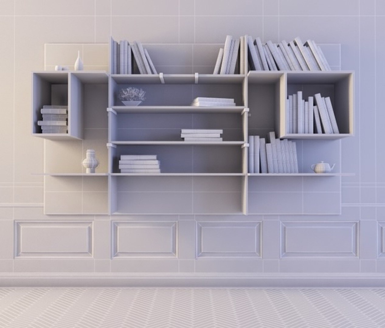 3d Bookshelf 43 Books