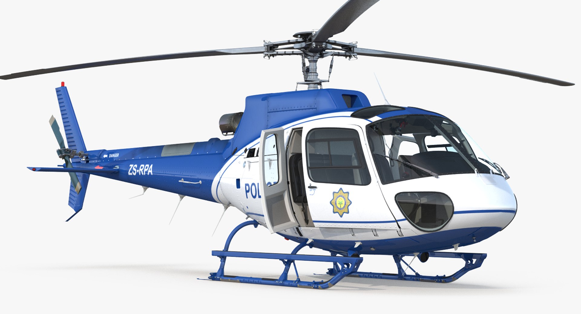 3D police helicopter eurocopter as-350 model - TurboSquid 1178959