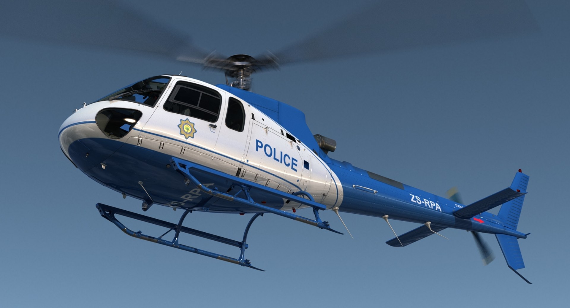 3D Police Helicopter Eurocopter As-350 Model - TurboSquid 1178959