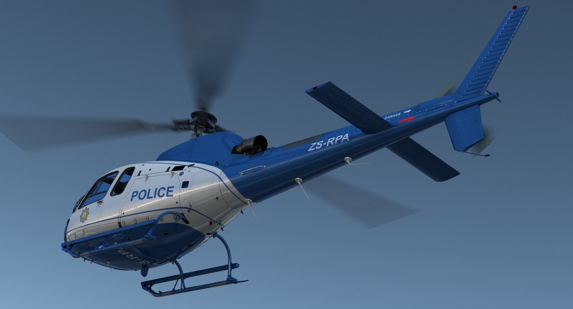 3D police helicopter eurocopter as-350 model - TurboSquid 1178959