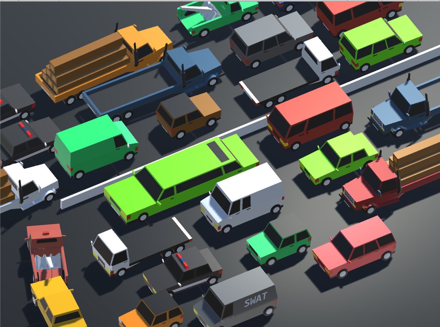3d Toon Type Cars Pack Model