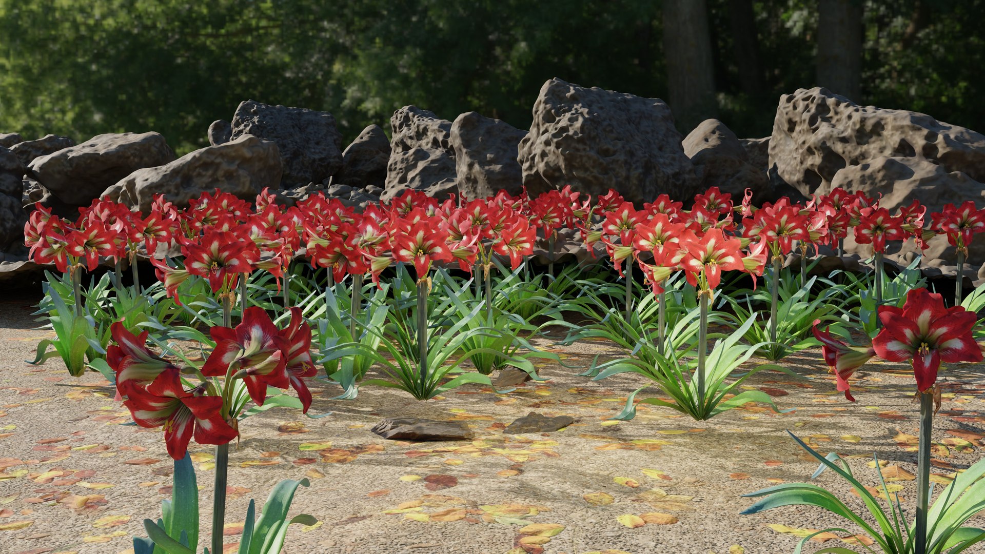 3D Red Amaryllis Model - TurboSquid 2211089