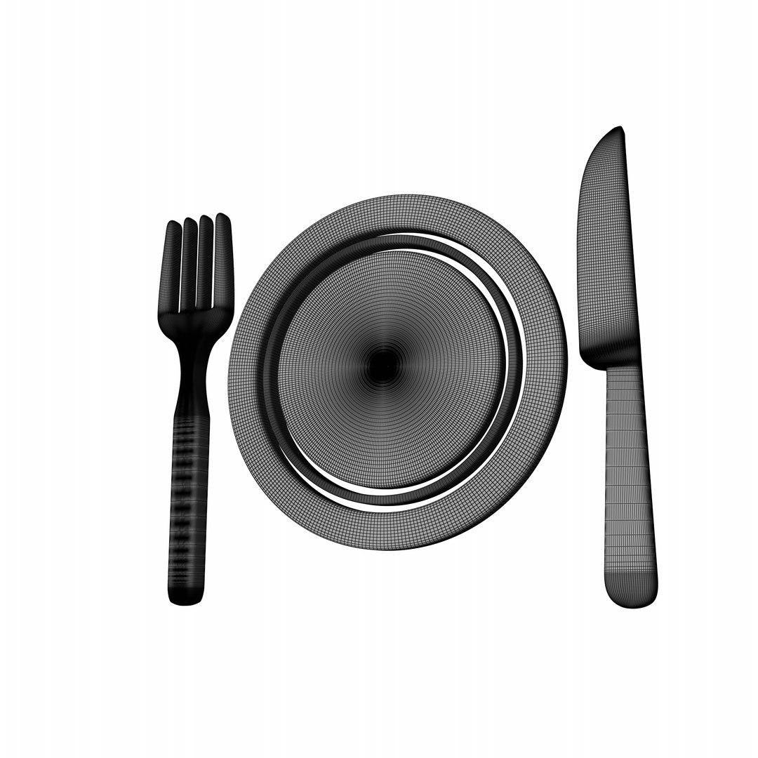 Dinner Plate Symbol Blue 3D Model - TurboSquid 2316599