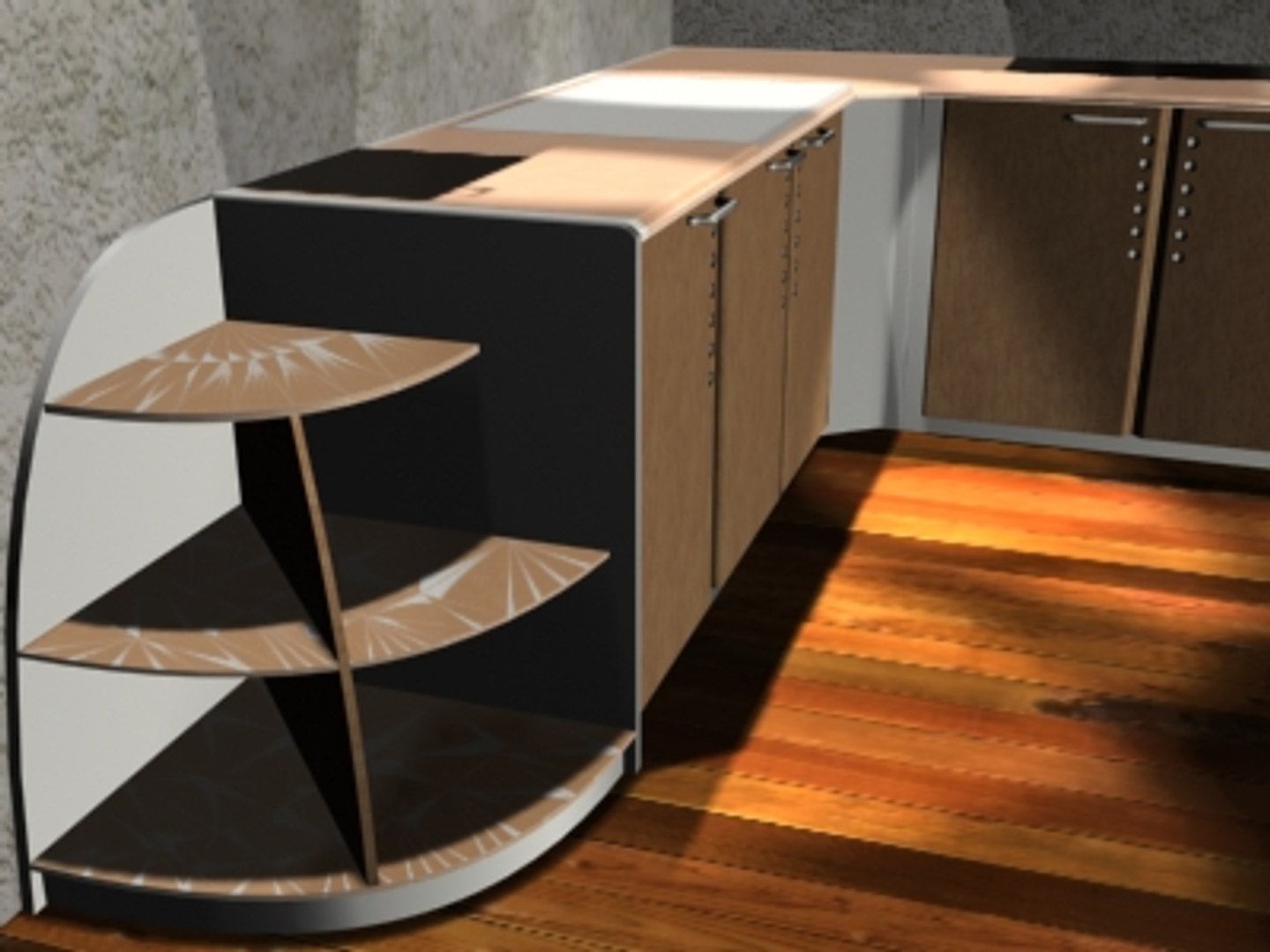 modern kitchenette cabinets kitchen 3d model