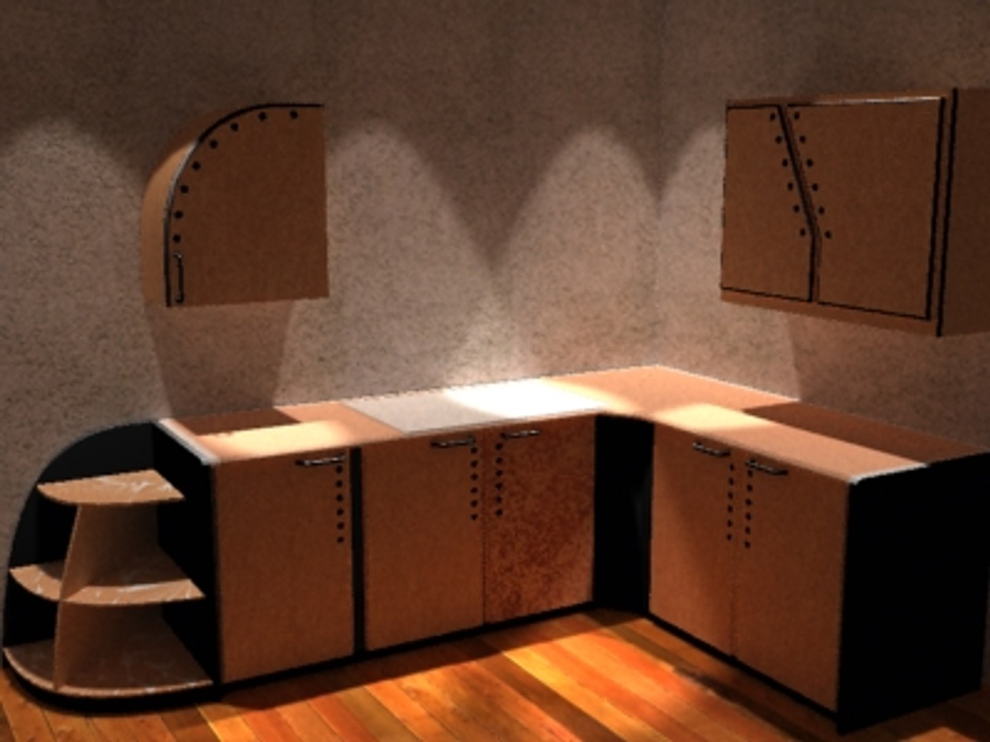 modern kitchenette cabinets kitchen 3d model