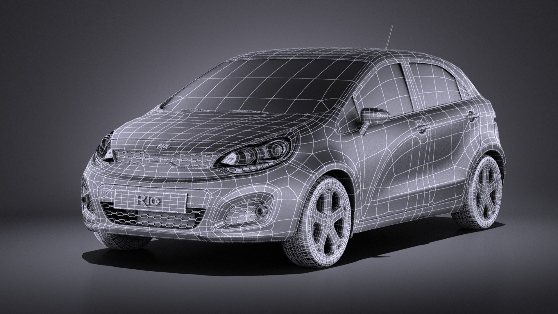 3d Model Kia Rio 2014