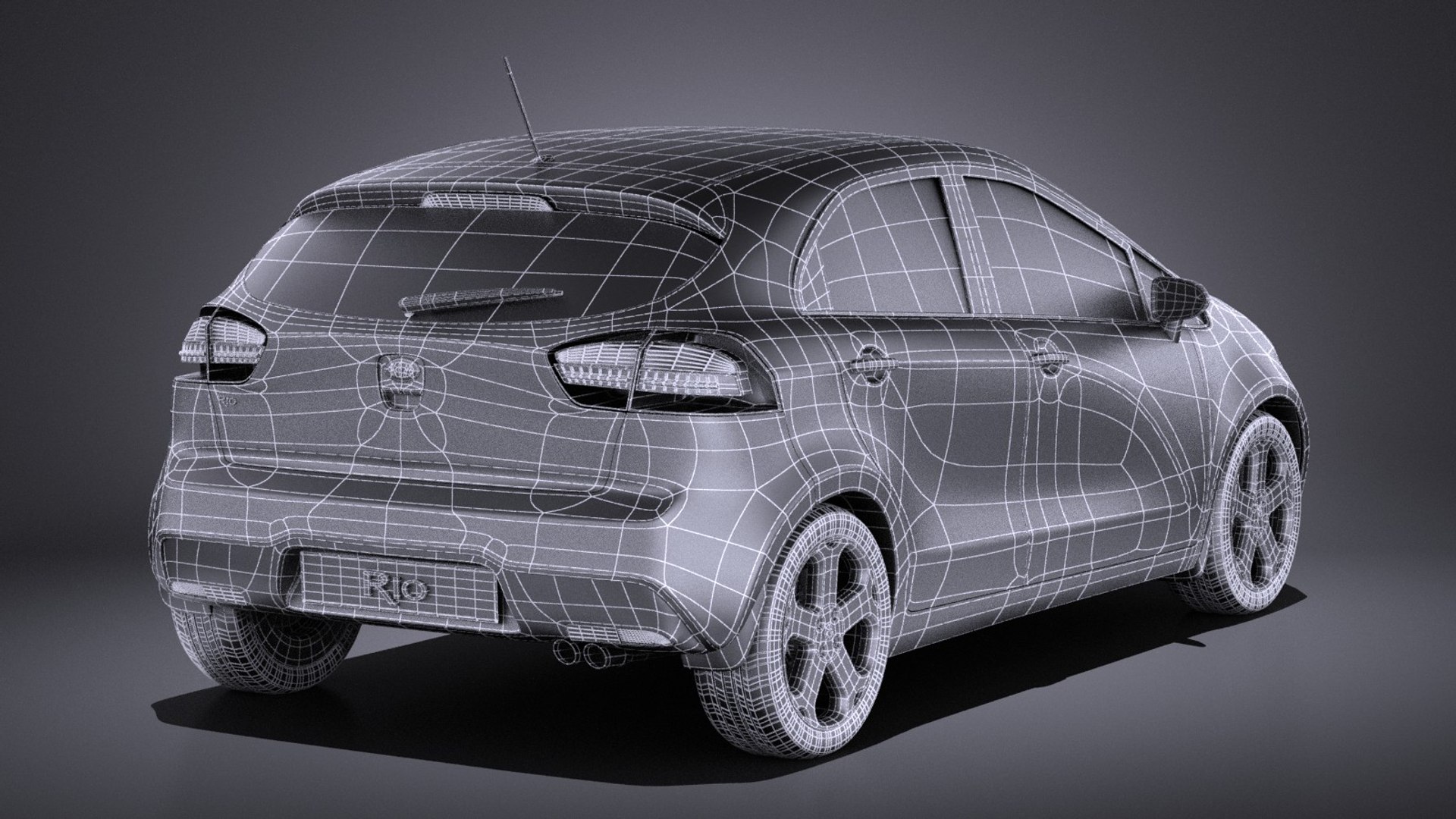 3d Model Kia Rio 2014