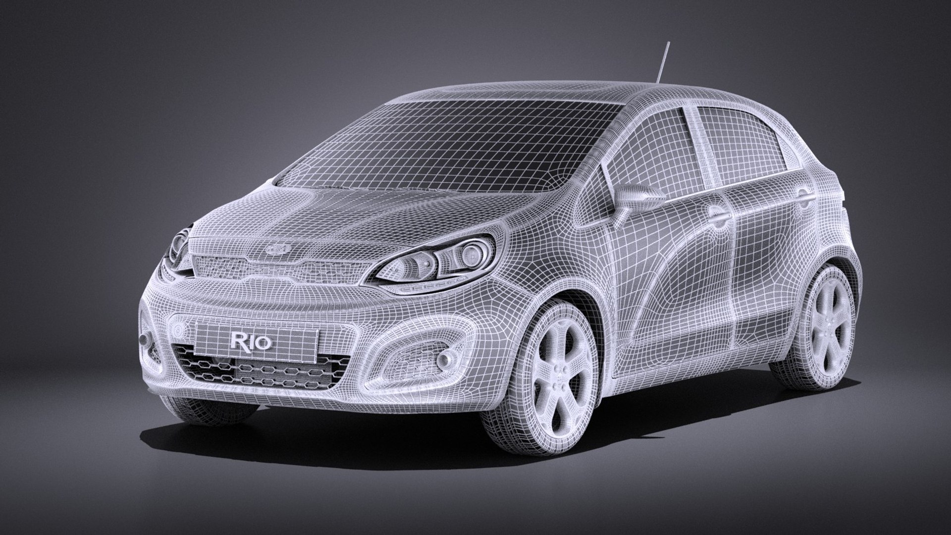 3d Model Kia Rio 2014