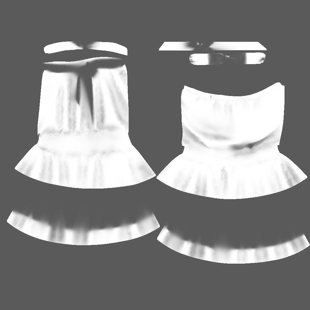 3D Strapless Candy Dress - TurboSquid 1834004
