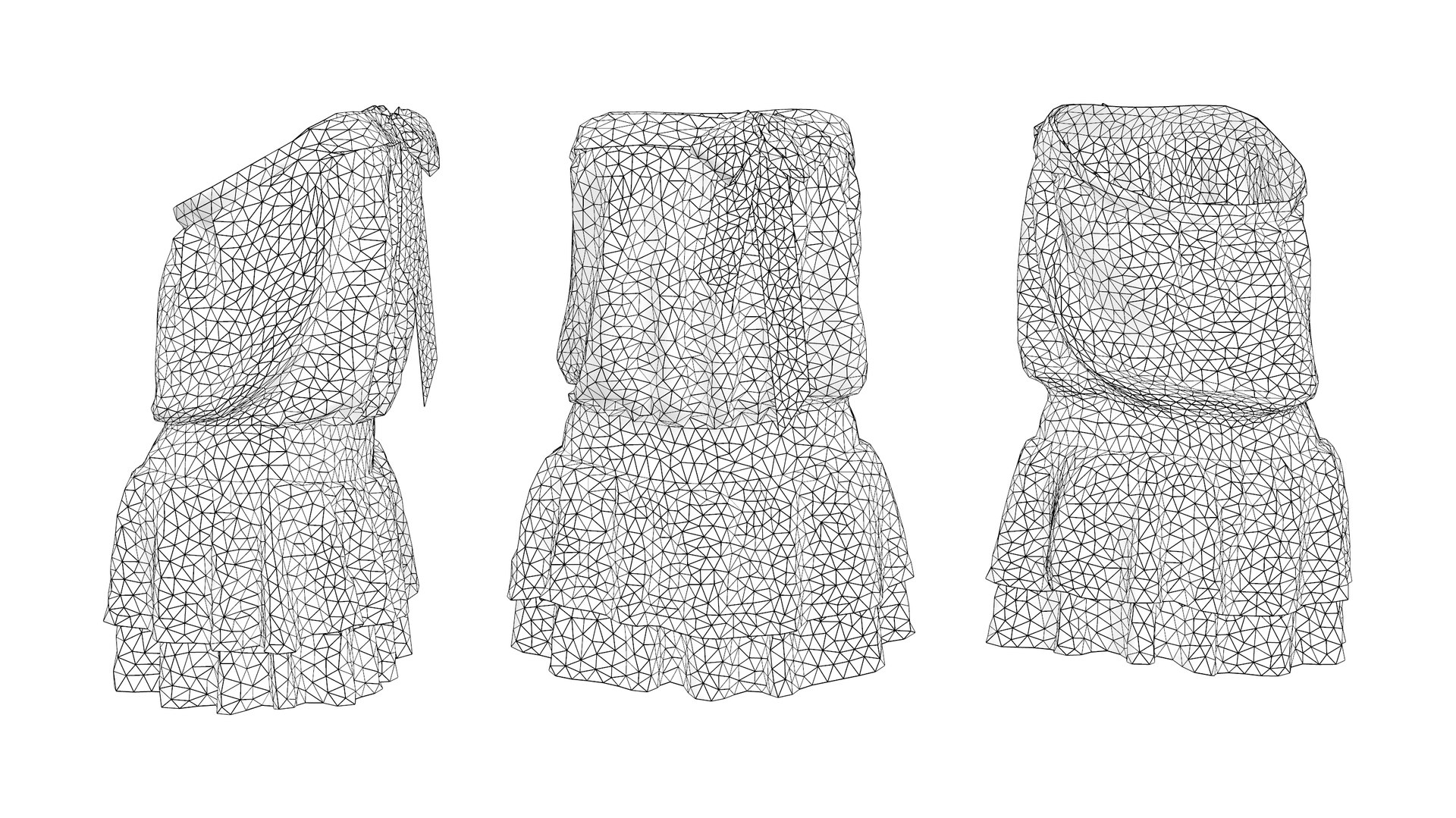 3D Strapless Candy Dress - TurboSquid 1834004