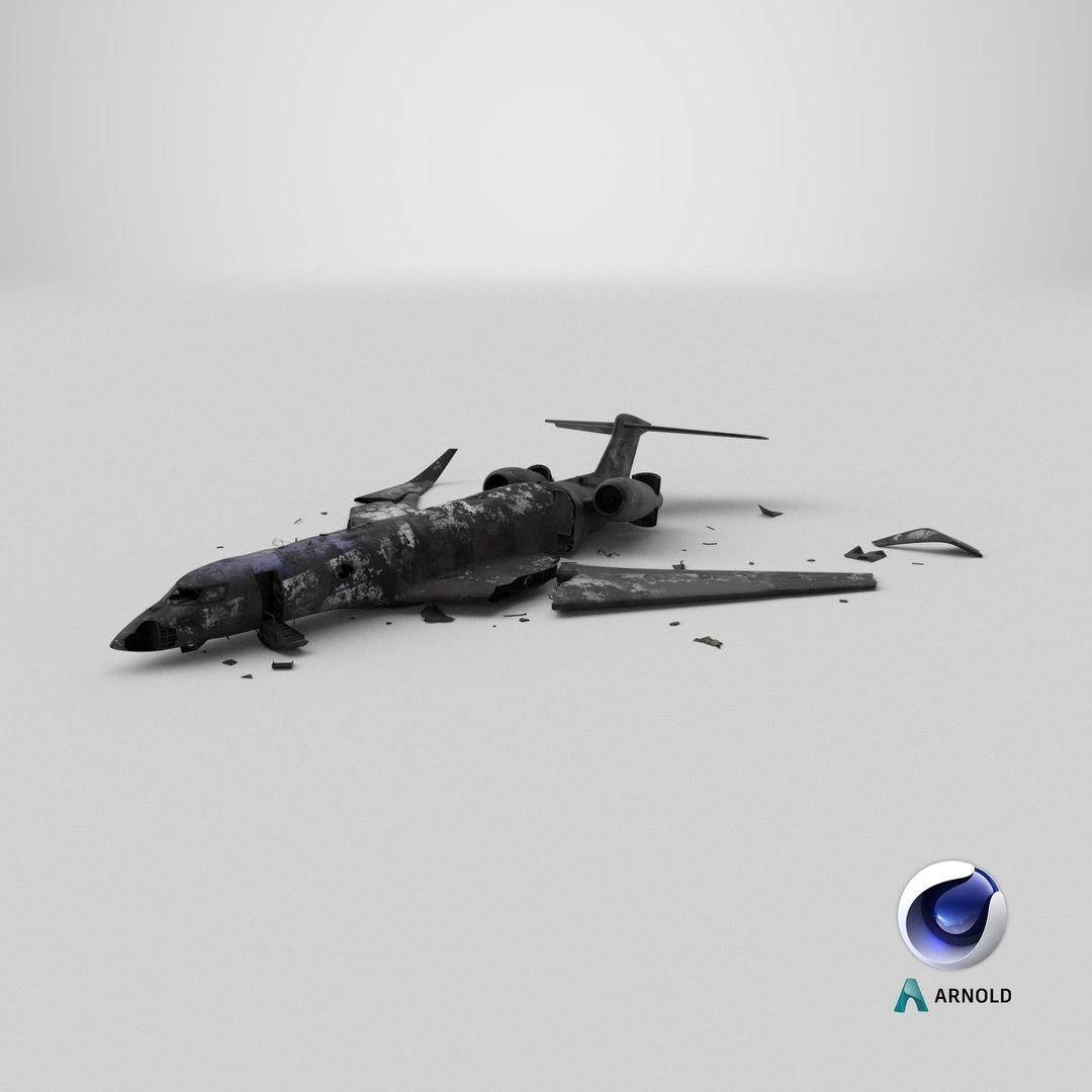 Burnt Jet Plane Debris After Crash 3D Model - TurboSquid 2453969