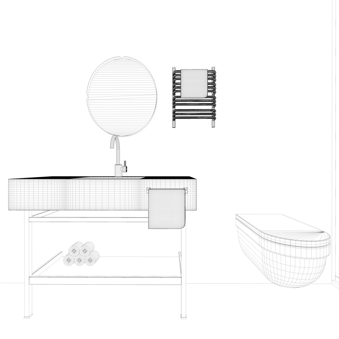 3D Modern Small Bathroom Model - TurboSquid 2132866