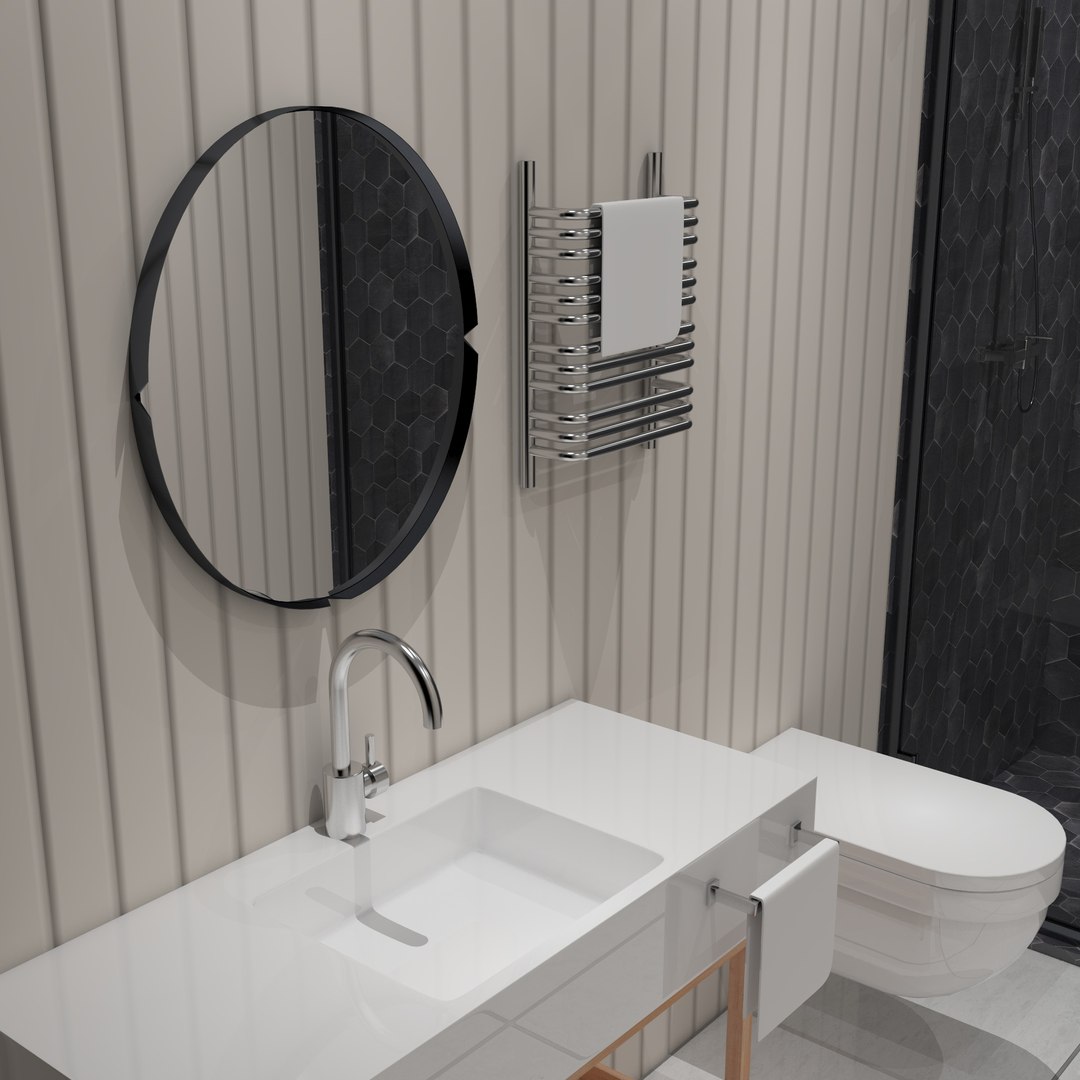 3D Modern Small Bathroom Model - TurboSquid 2132866