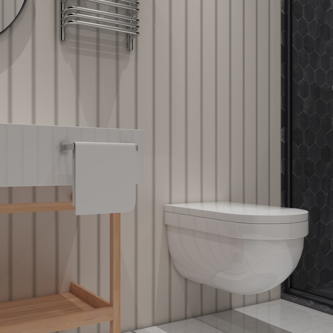 3D Modern Small Bathroom Model - TurboSquid 2132866