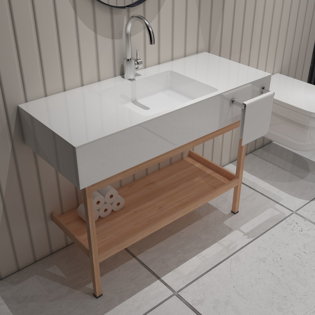 3D Modern Small Bathroom Model - TurboSquid 2132866