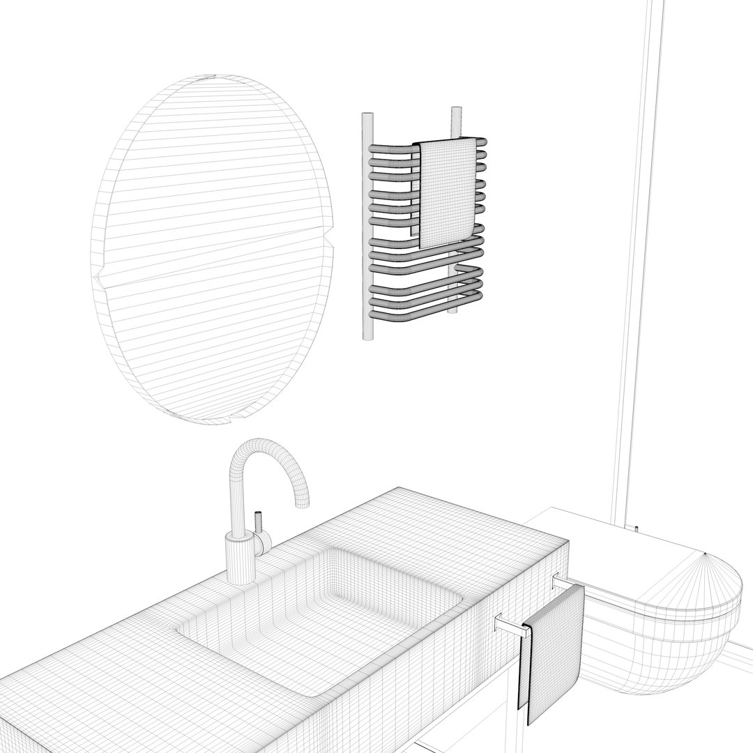 3D Modern Small Bathroom Model - TurboSquid 2132866