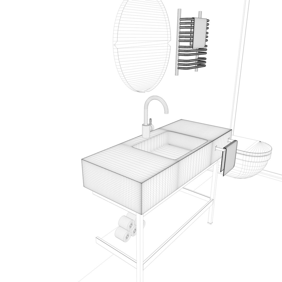 3D Modern Small Bathroom Model - TurboSquid 2132866