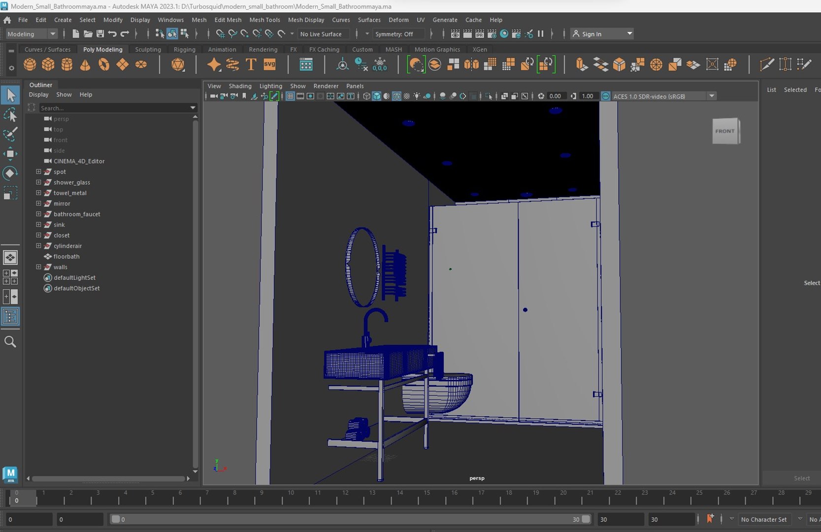 3D Modern Small Bathroom Model - TurboSquid 2132866