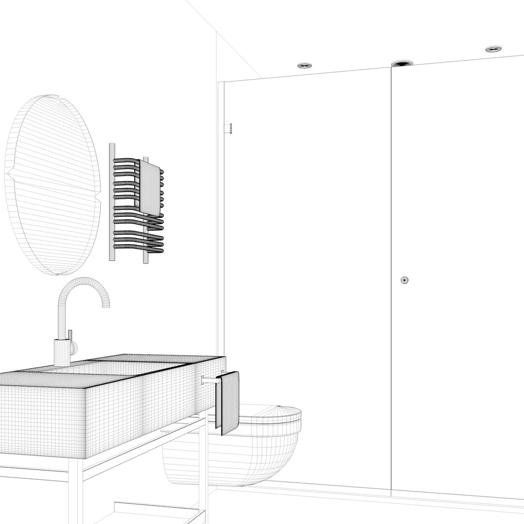 3D Modern Small Bathroom Model - TurboSquid 2132866