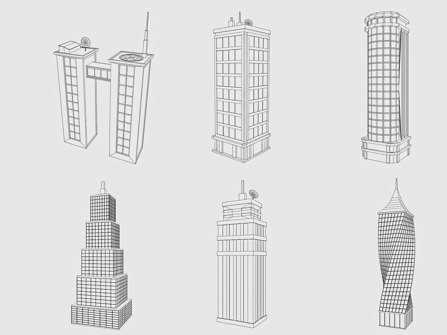 3D Cartoon Skyscraper Pack Low-poly 3D Model Model - TurboSquid 2259116