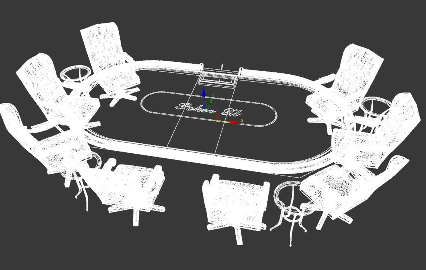 3d model holdem poker table 2
