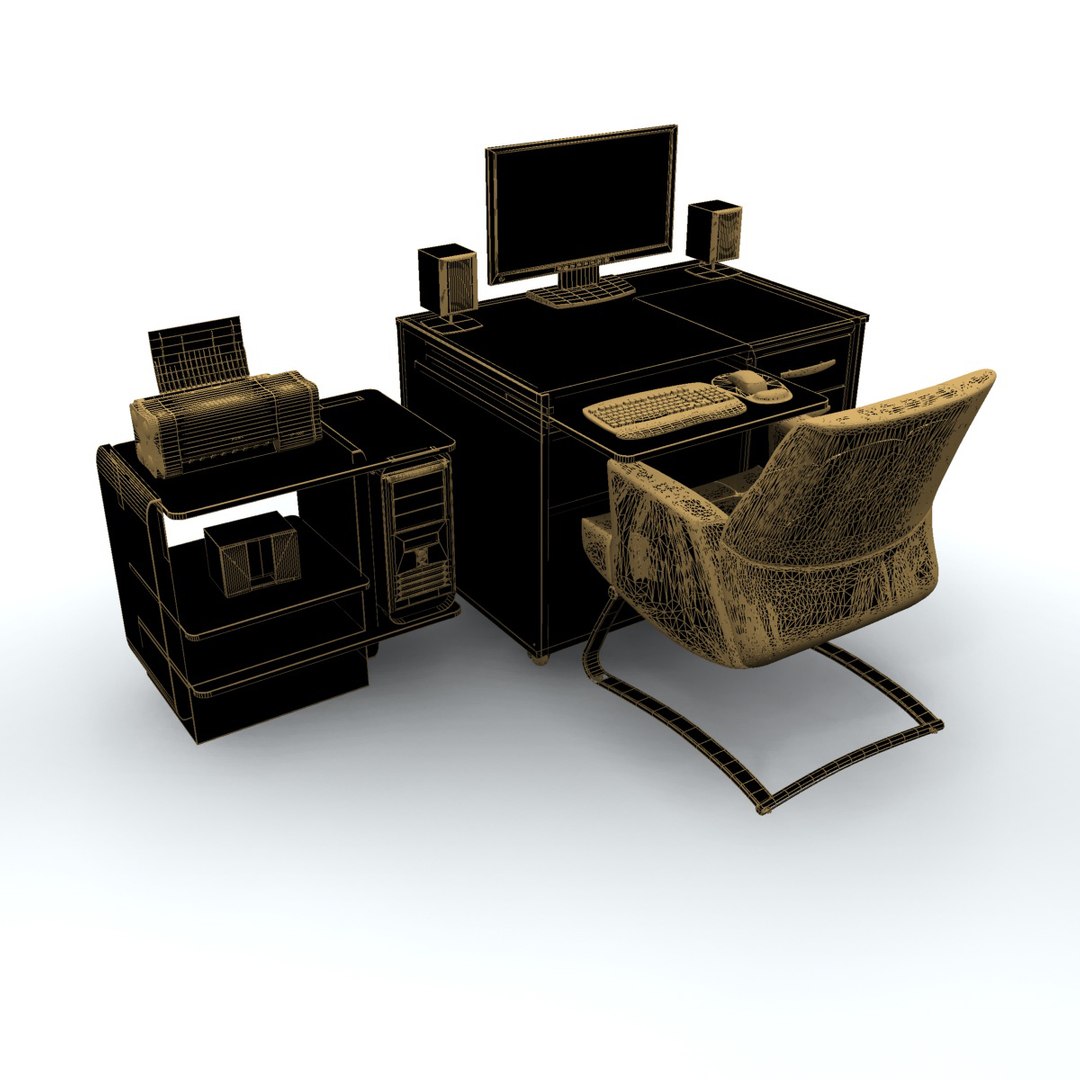 3d computer desk cpu