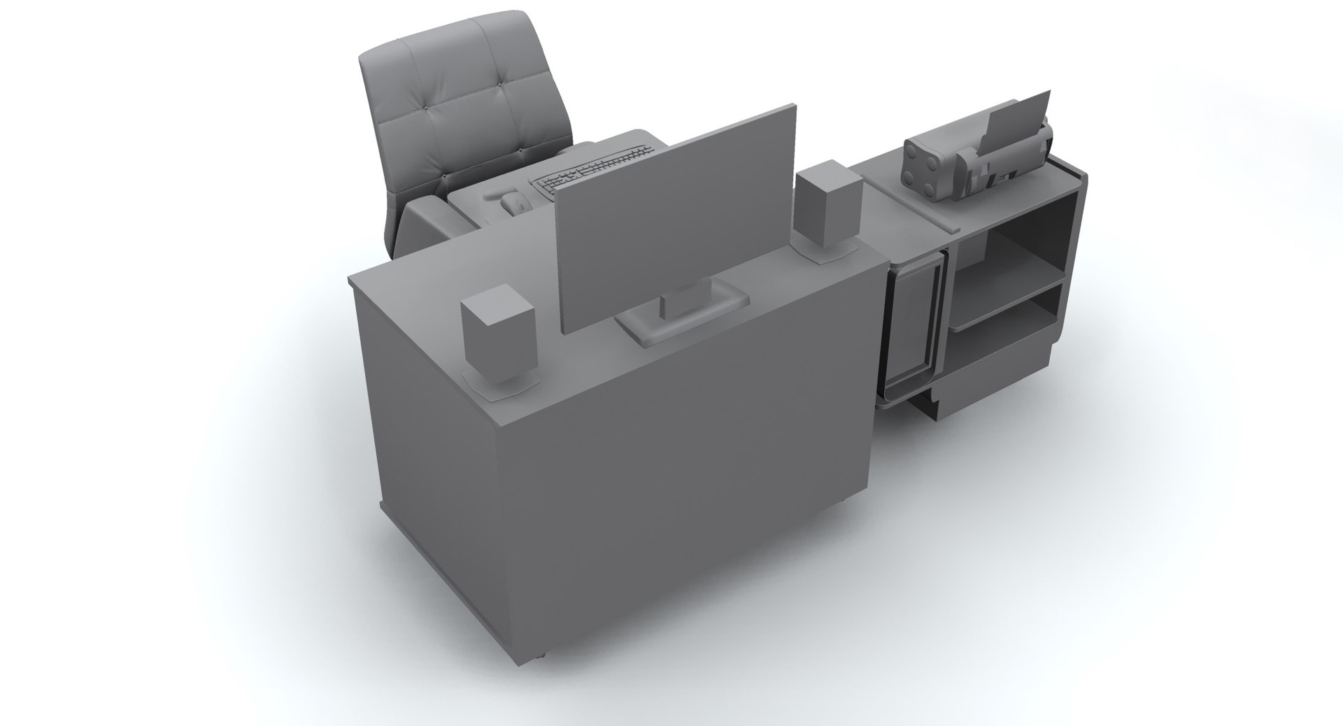 3d computer desk cpu