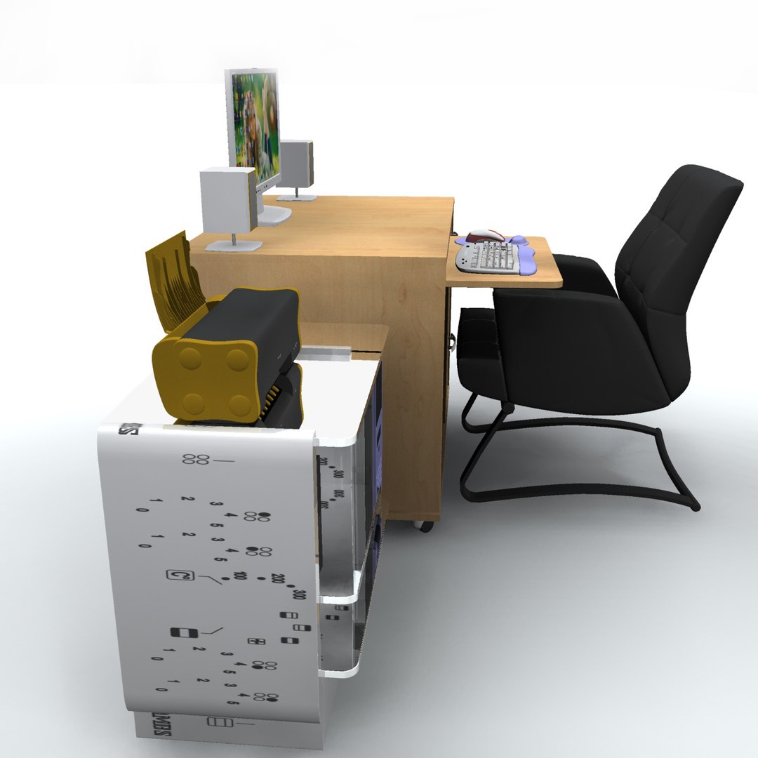 3d computer desk cpu