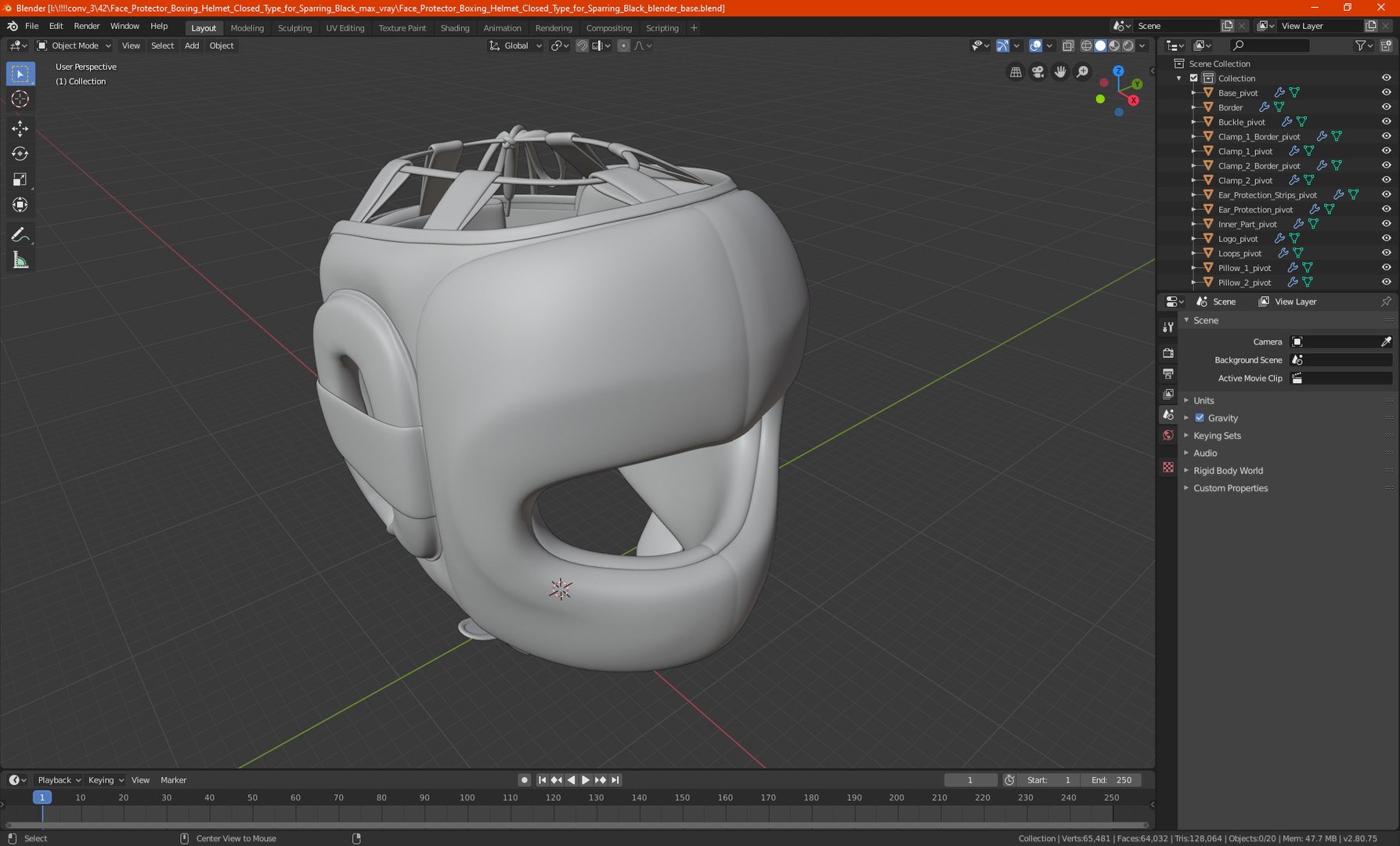 Face Protector Boxing Helmet Closed Type For Sparring Black 3D Model ...