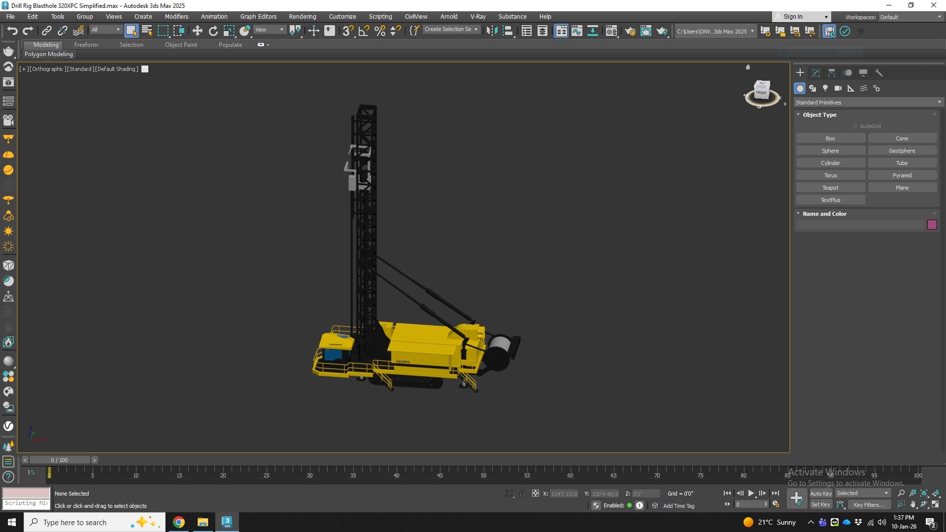 Drill Rig Blasthole 320XPC Simplified Model - TurboSquid 2512791