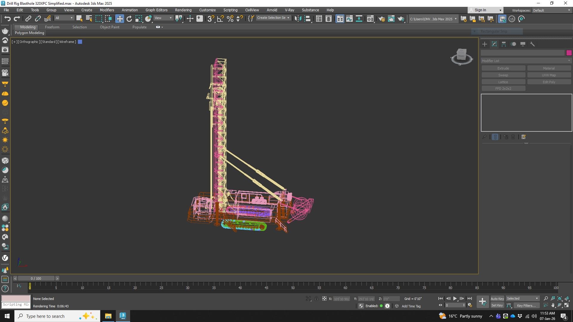 Drill Rig Blasthole 320XPC Simplified Model - TurboSquid 2512791
