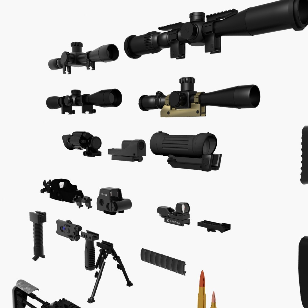 3d Model Sniper Pack Rifles