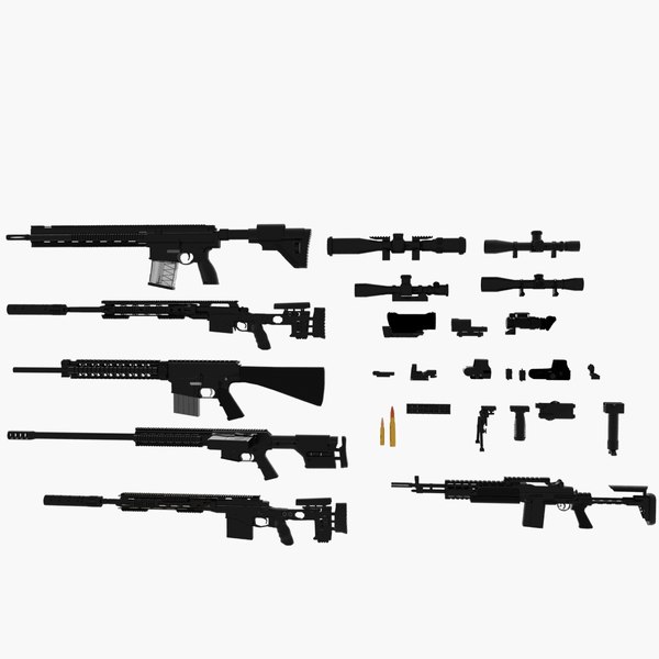 3d model sniper pack rifles
