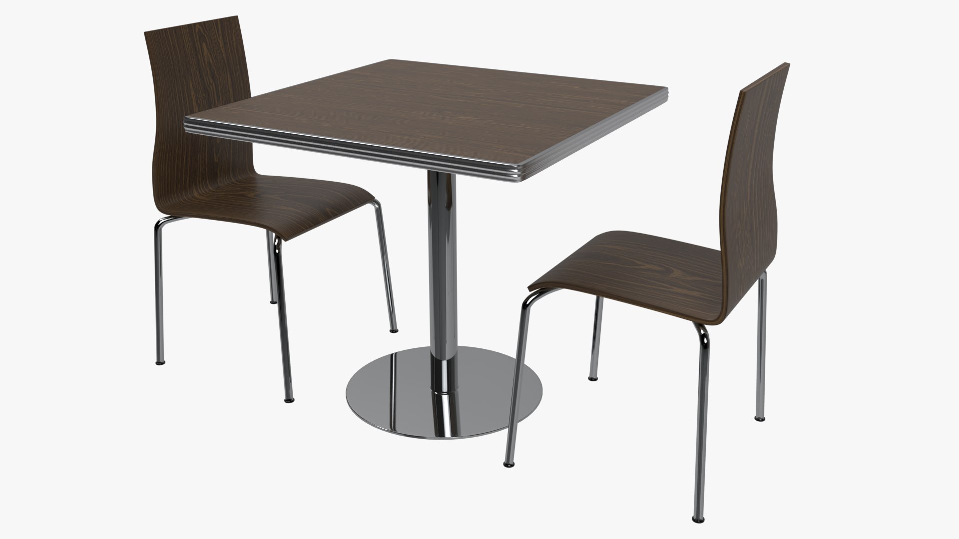 Cafe Table And Chairs Set 3D Model - TurboSquid 1731622