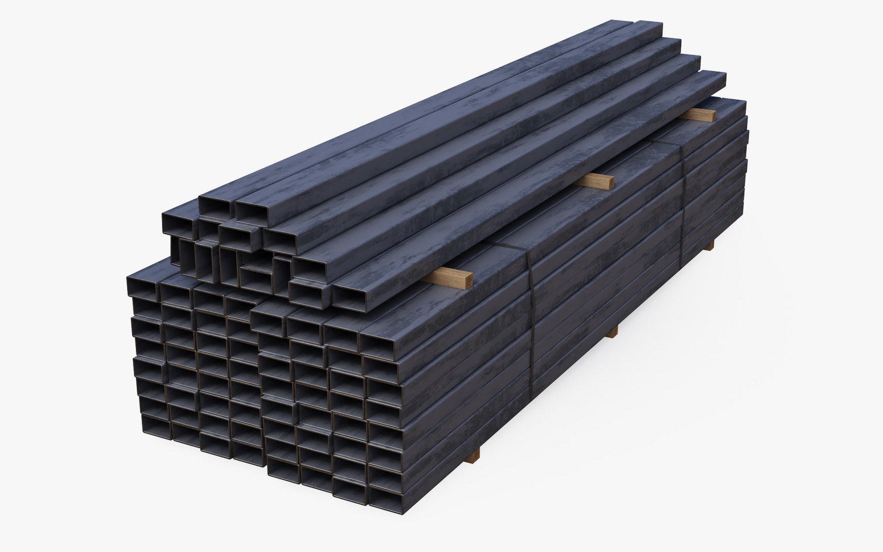 3D Rectangular Metal Tubes - TurboSquid 2018914