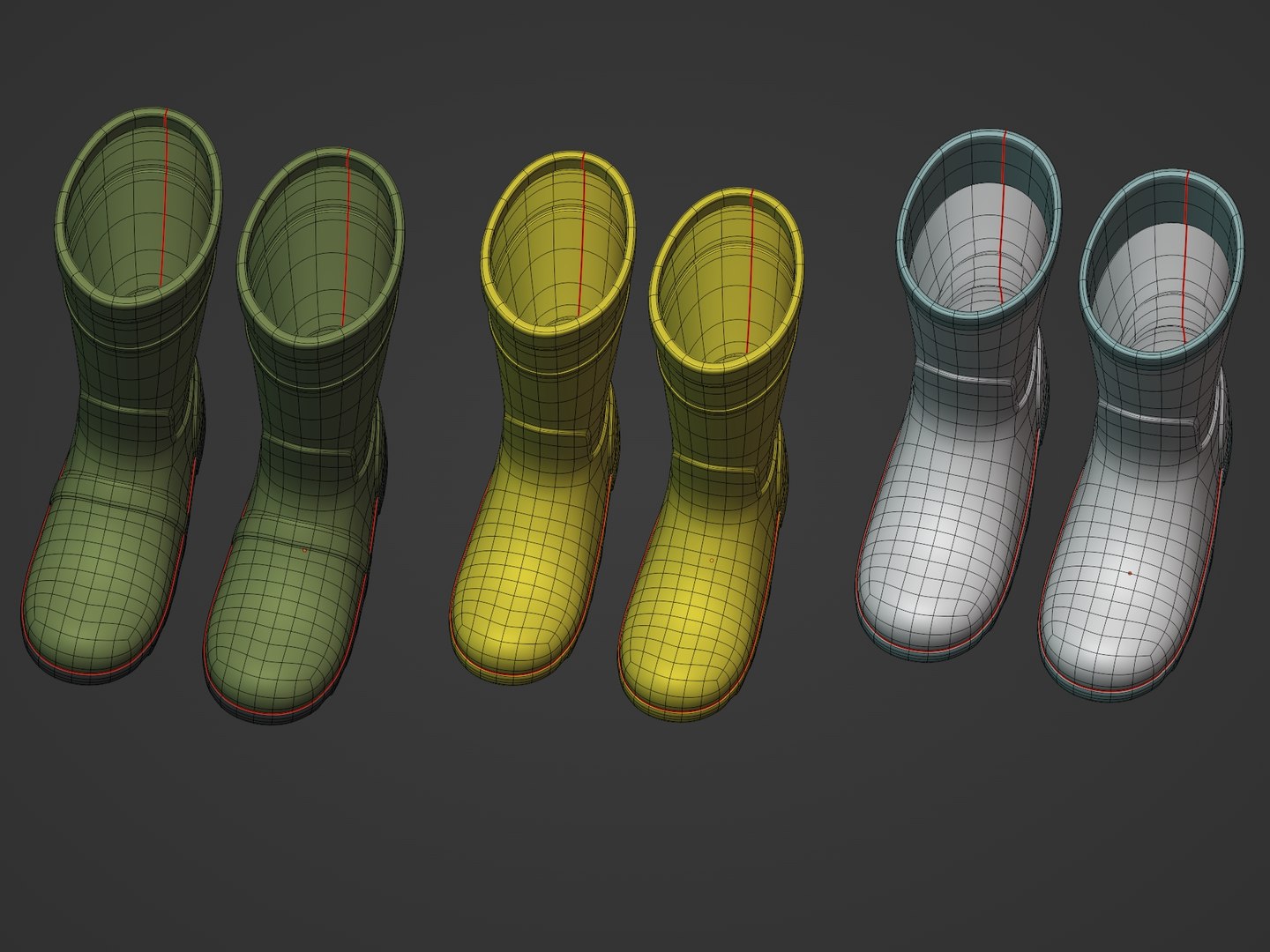 3D Rain And Children Boots Model - TurboSquid 1859020