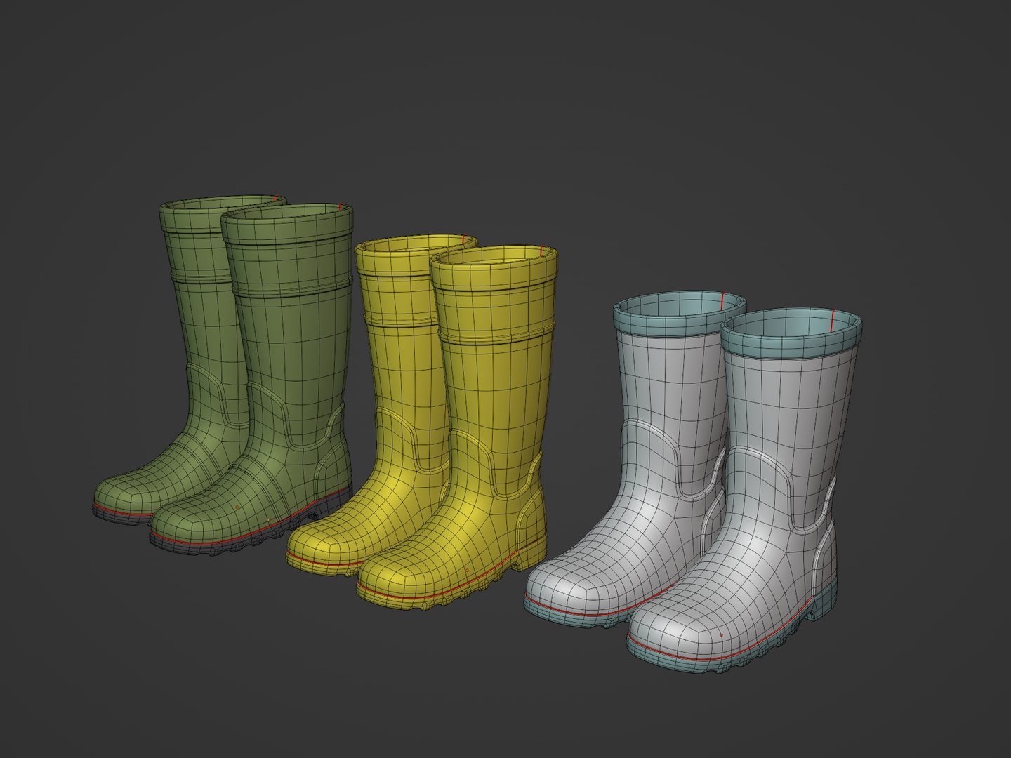 3D Rain And Children Boots Model - TurboSquid 1859020