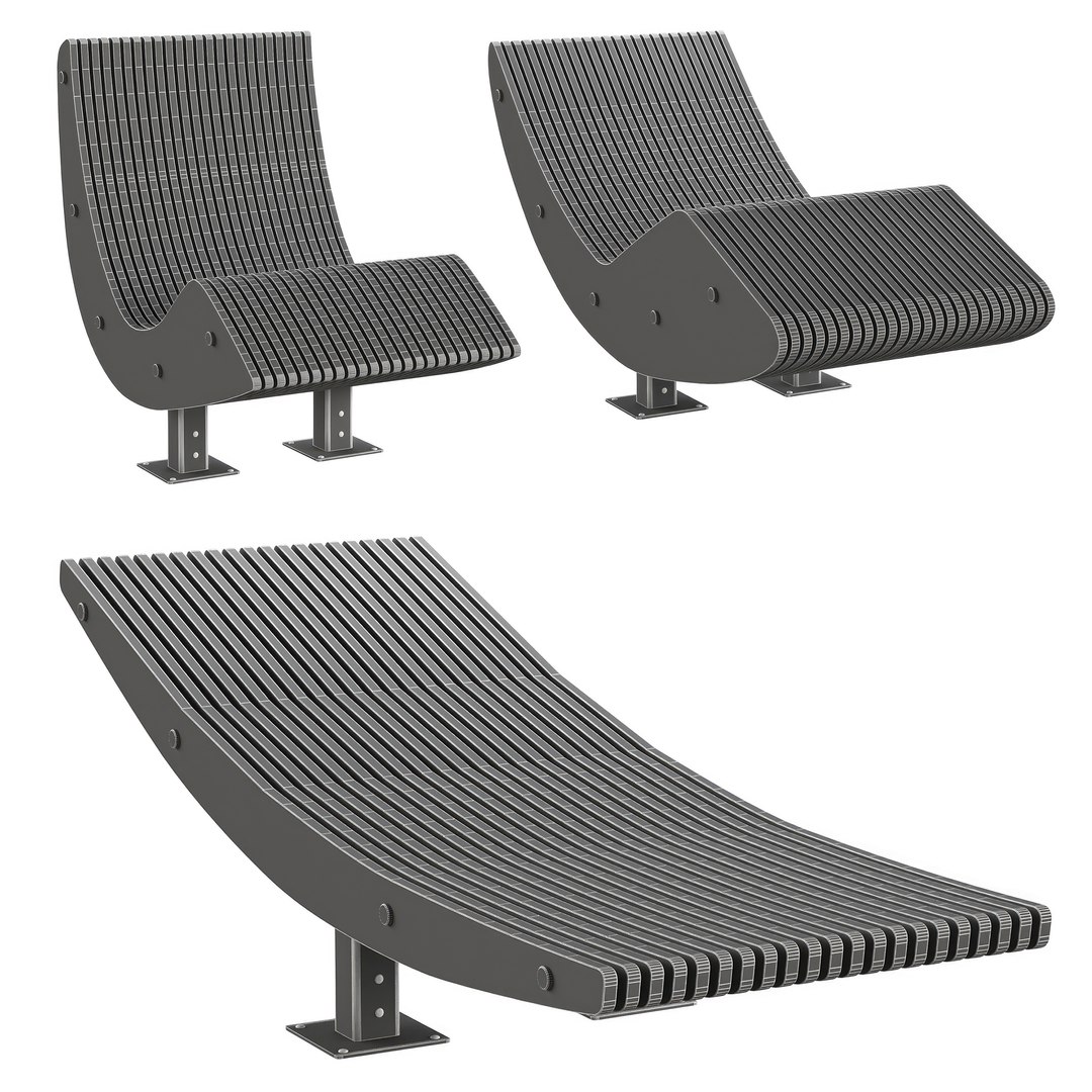 Park Benches Chaise Lounge 3D Model 3D Model - TurboSquid 2192580