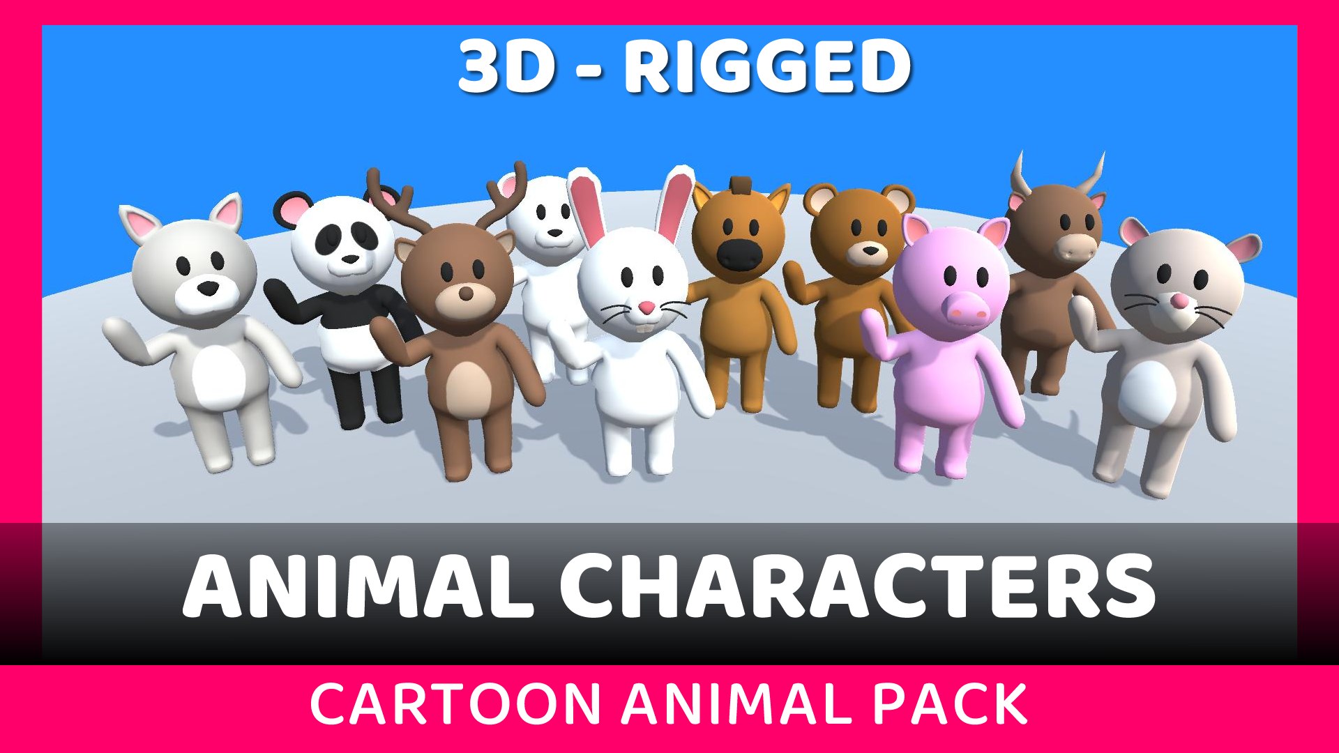 Lowpoly Animal Characters - Cartoon Humanoid Animal Characters 3D ...