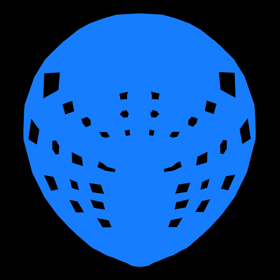 3D Low-poly Blue Hockey Goalie Mask - TurboSquid 2241376
