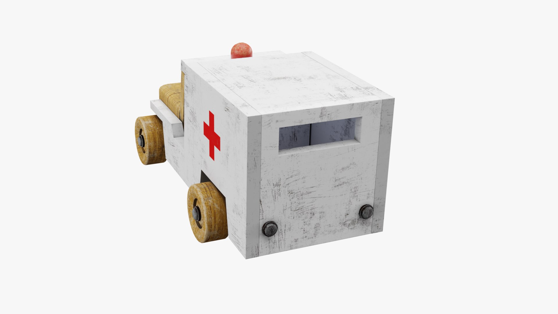 3D Wood Toy Ambulance Car - TurboSquid 1516236