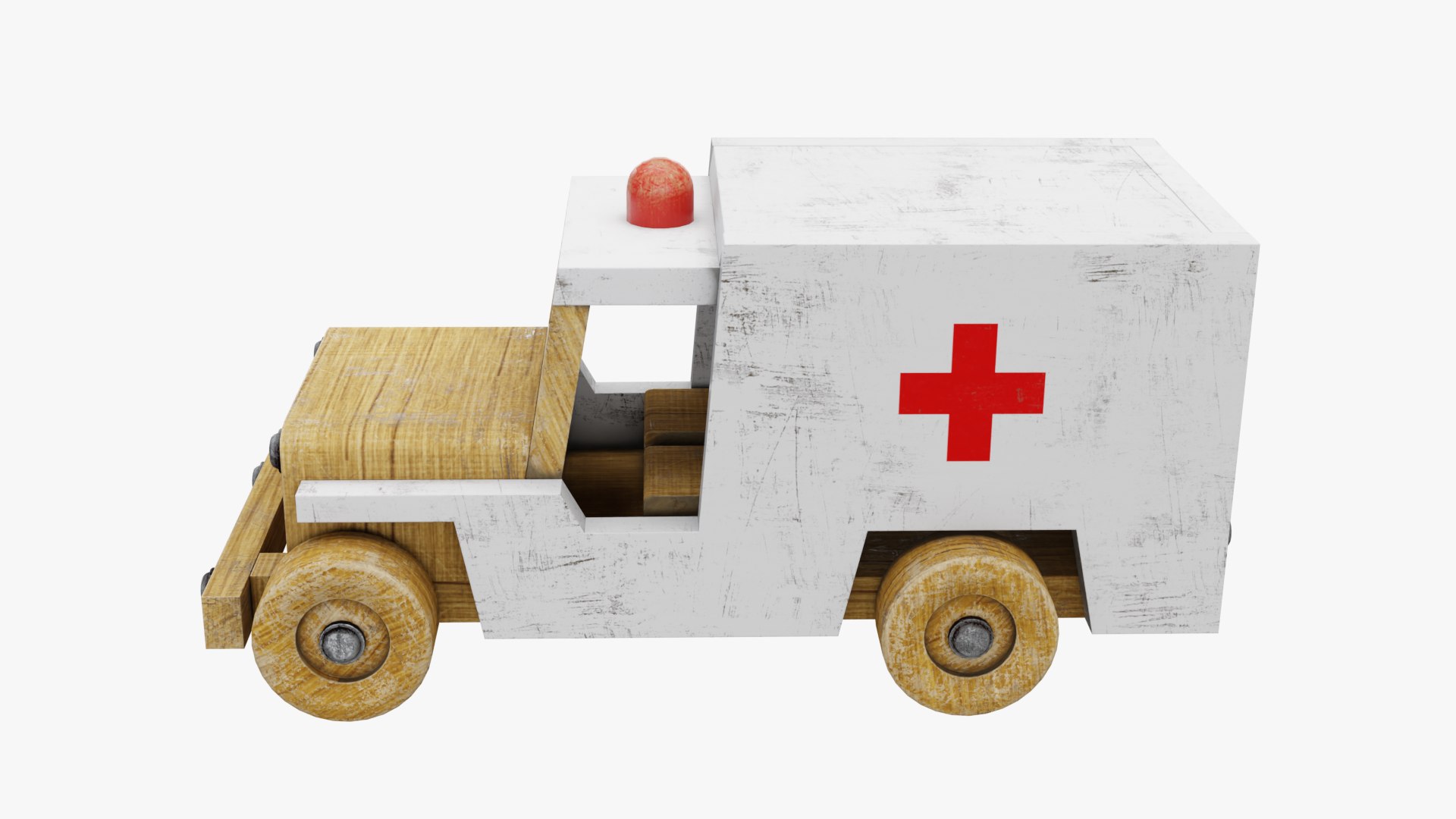 3D Wood Toy Ambulance Car - TurboSquid 1516236