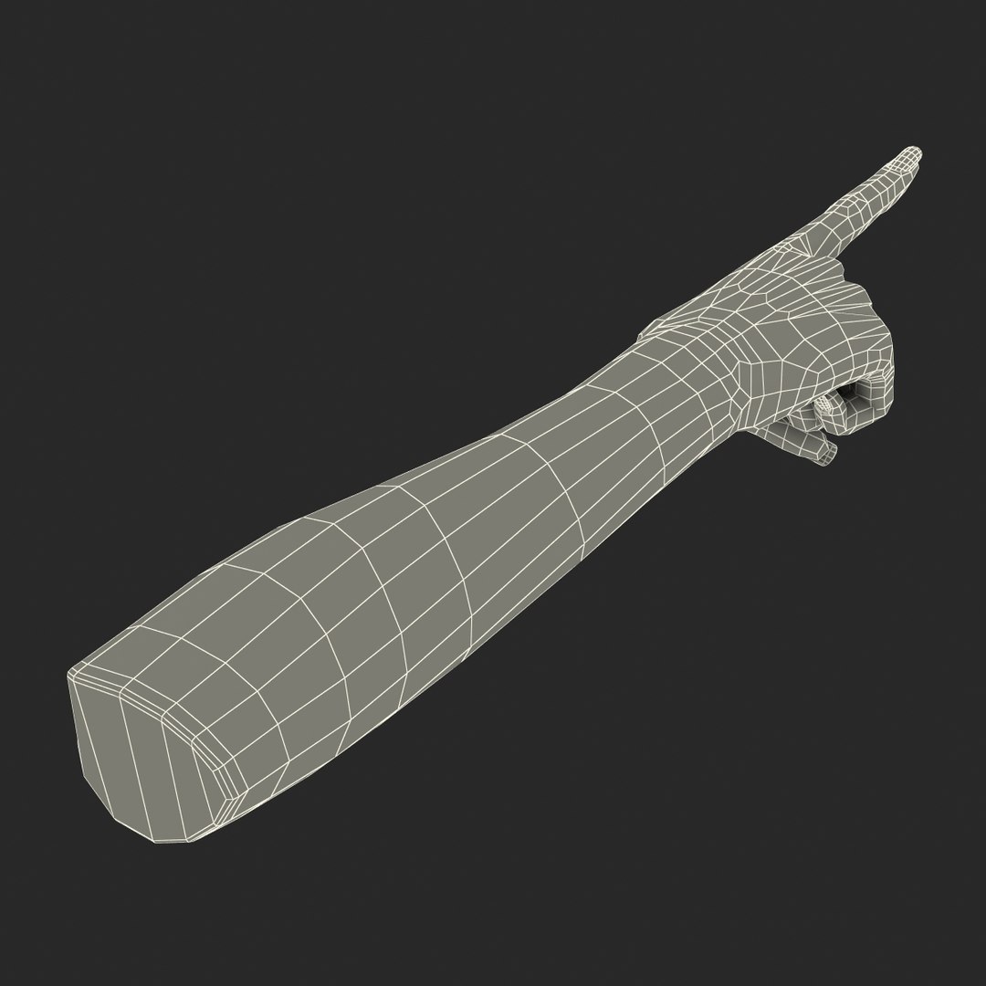 3d 3ds female hand 2 finger