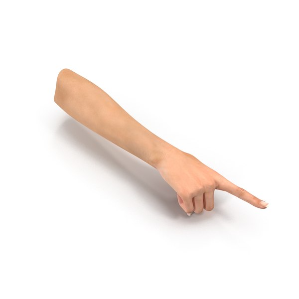 3d 3ds female hand 2 finger