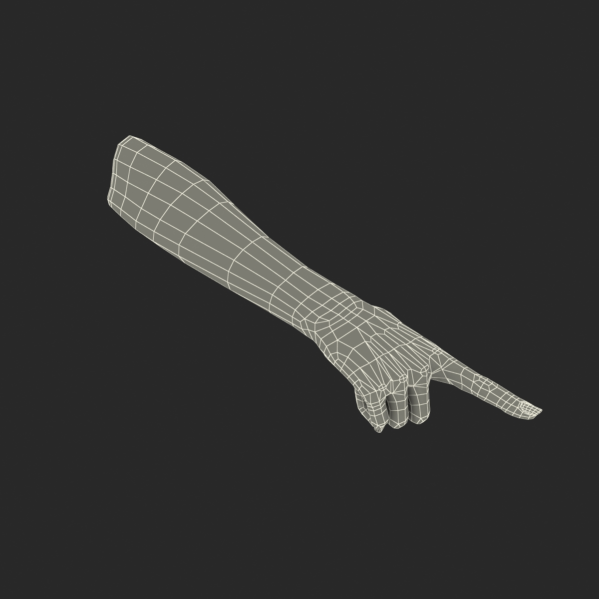 3d 3ds female hand 2 finger