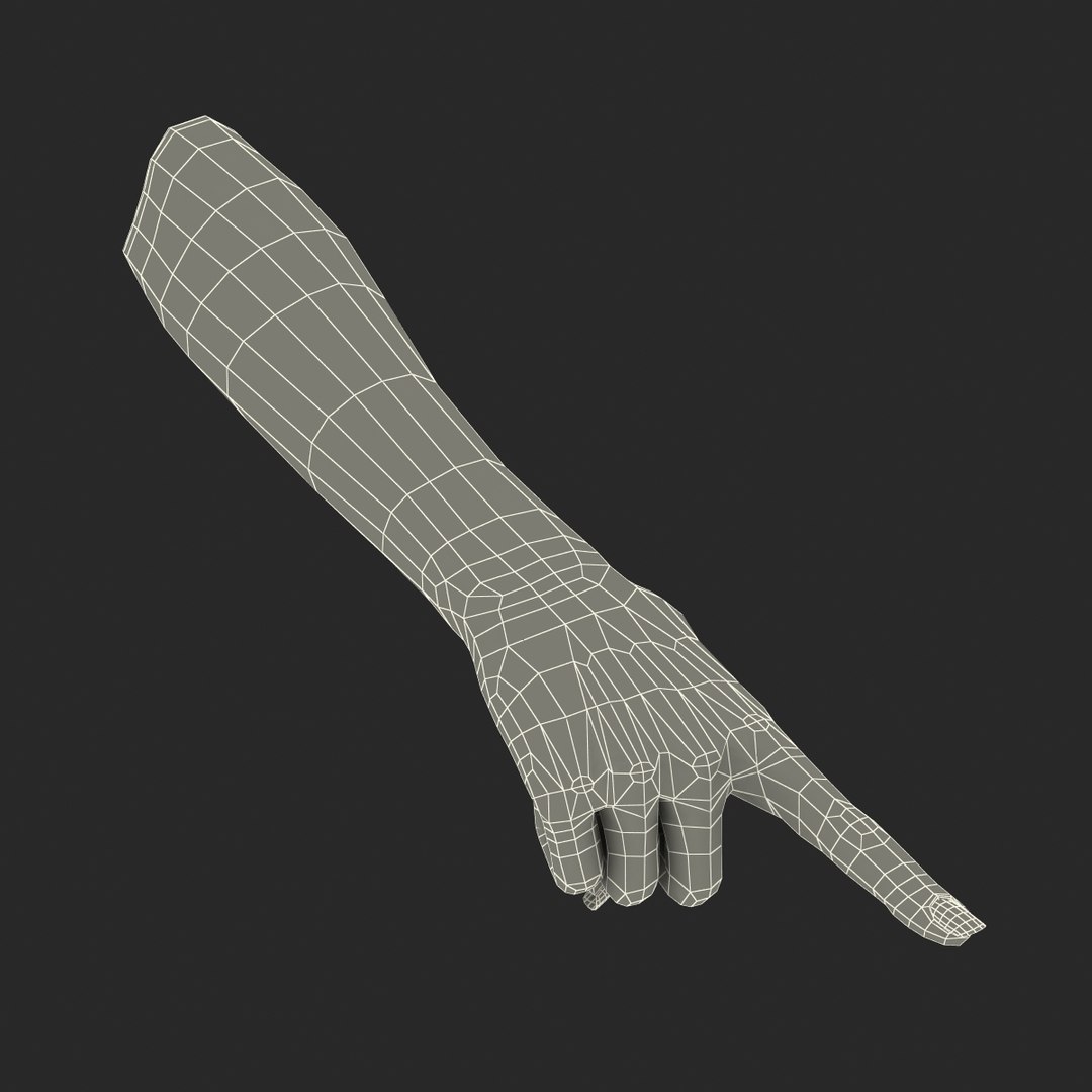 3d 3ds female hand 2 finger