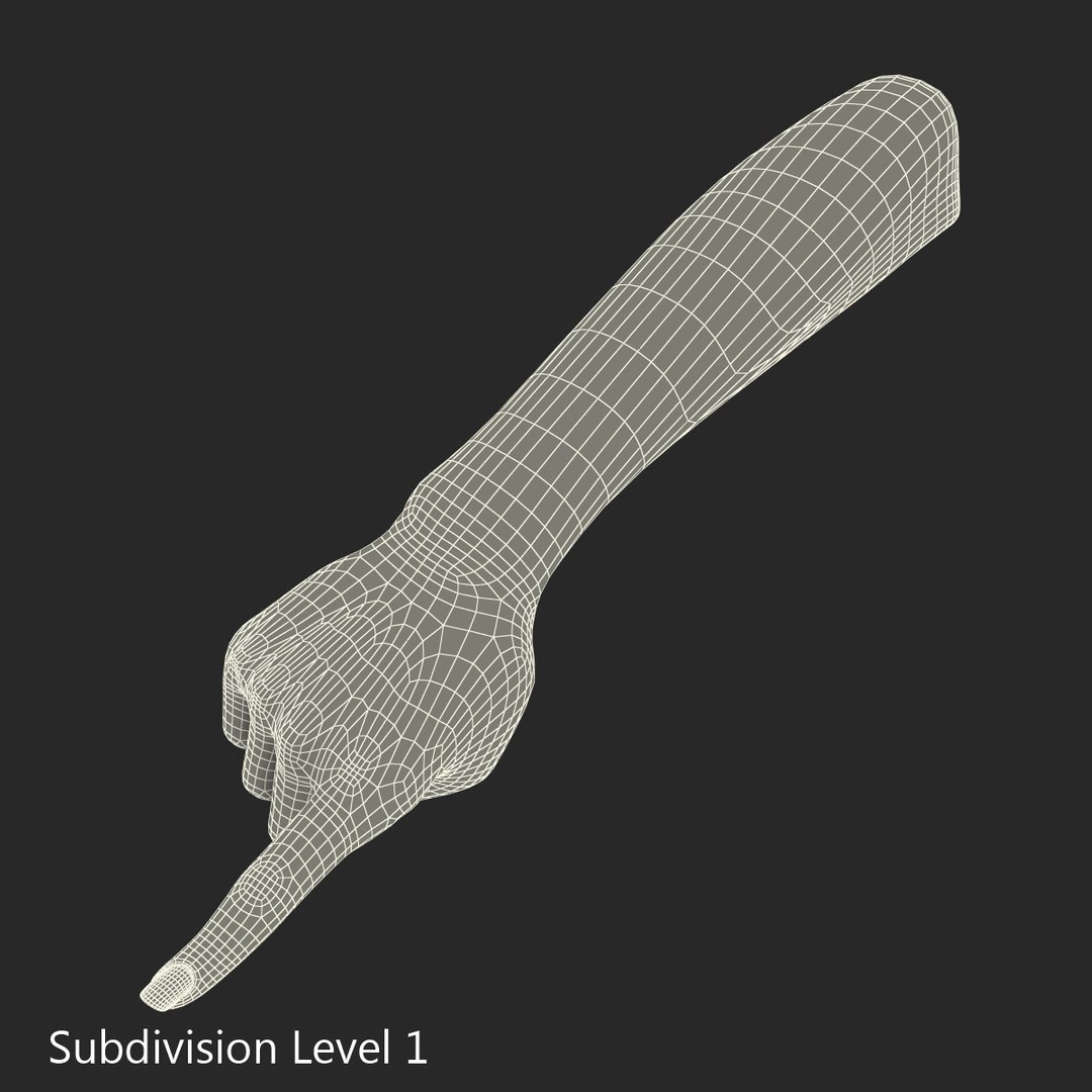 3d 3ds female hand 2 finger